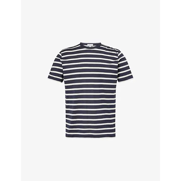 Sunspel Classic Stripe Cotton T-shirt - Navy/ecru Breton Stripe
