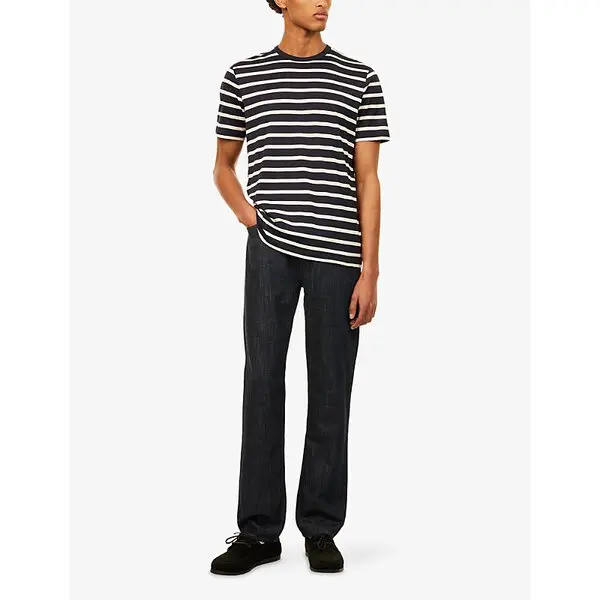 Sunspel Classic Stripe Cotton T-shirt - Navy/ecru Breton Stripe