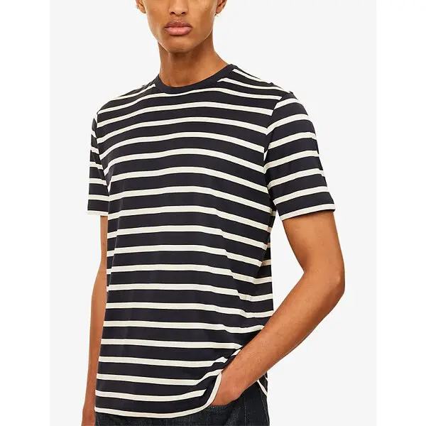 Sunspel Classic Stripe Cotton T-shirt - Navy/ecru Breton Stripe