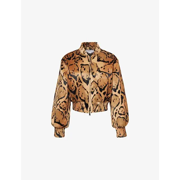 Stella McCartney Leopard-pattern Velvet Bomber Jacket