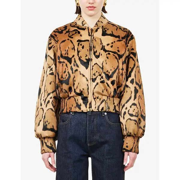 Stella McCartney Leopard-pattern Velvet Bomber Jacket