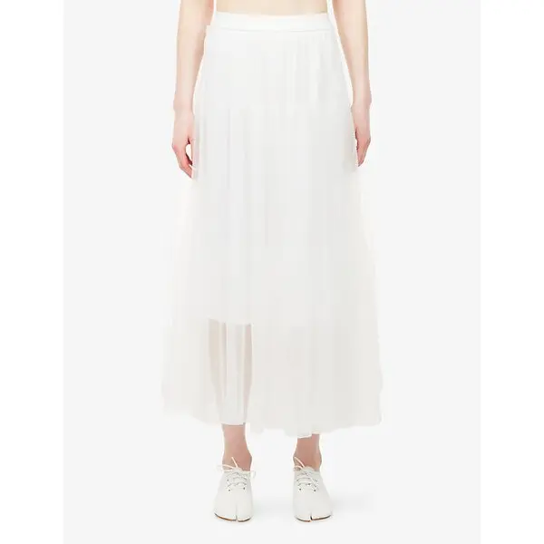 CFCL Cascades Lucent Mesh Midi Skirt - White