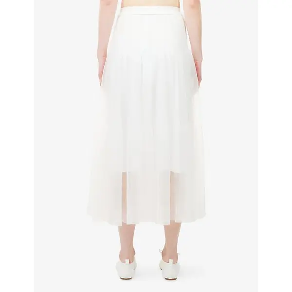 CFCL Cascades Lucent Mesh Midi Skirt - White