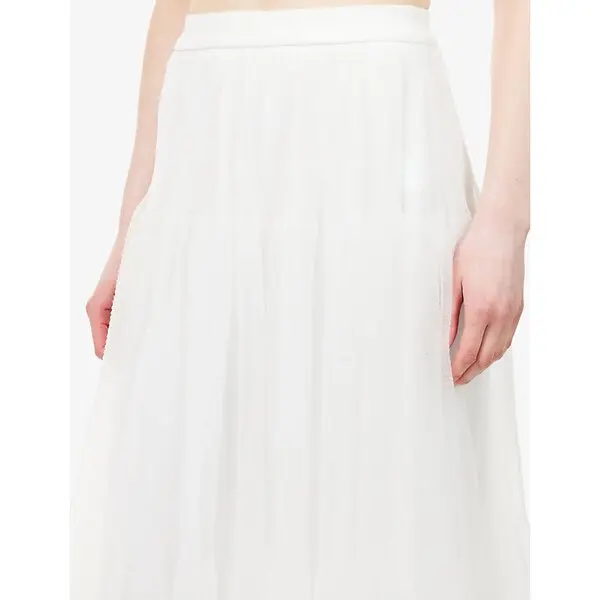 CFCL Cascades Lucent Mesh Midi Skirt - White