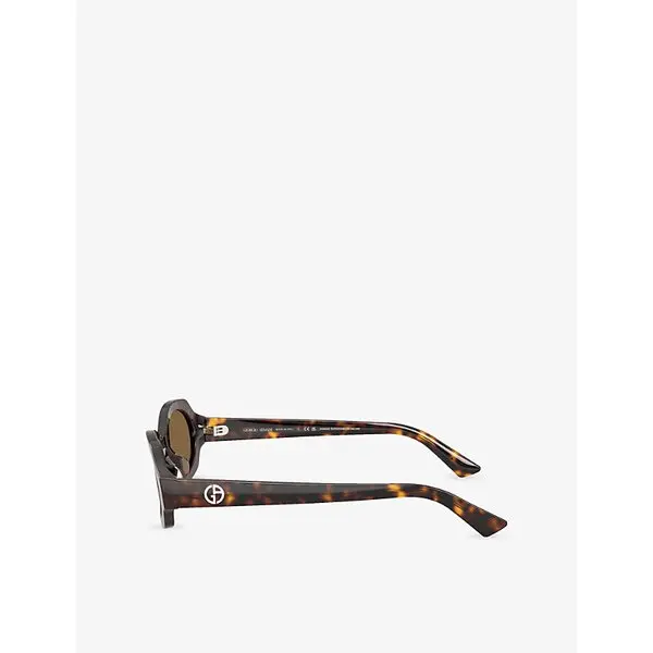 Giorgio Armani Oval-frame Acetate Sunglasses - Brown