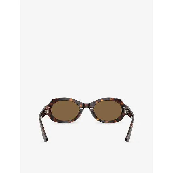Giorgio Armani Oval-frame Acetate Sunglasses - Brown