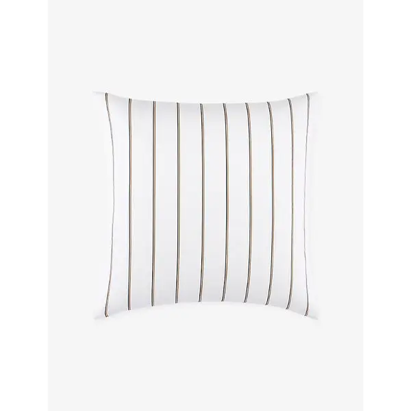 BOSS Bray Striped Cotton Pillowcase 65cm X 65cm - White