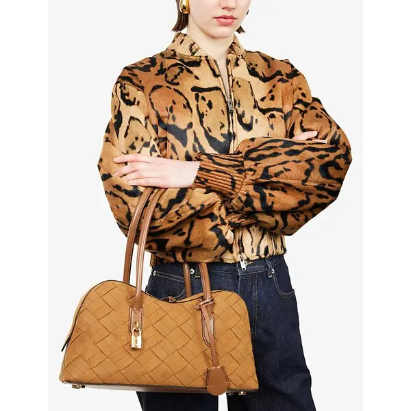 Stella McCartney Ryder Woven Faux-suede Shoulder Bag - Brandy