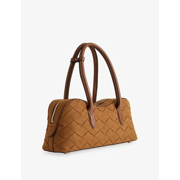 Stella McCartney Ryder Woven Faux-suede Shoulder Bag - Brandy