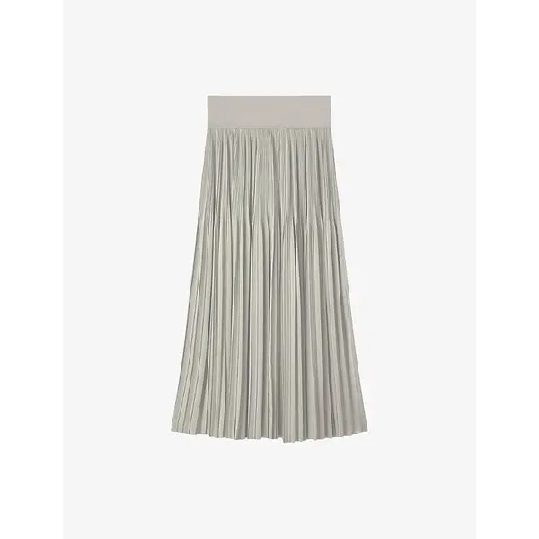 JOSEPH Rabat Pleated Satin Maxi Skirt - Powder
