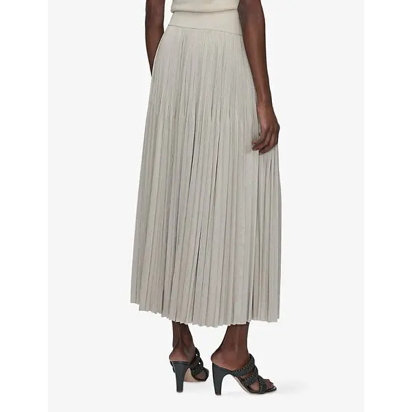 JOSEPH Rabat Pleated Satin Maxi Skirt - Powder