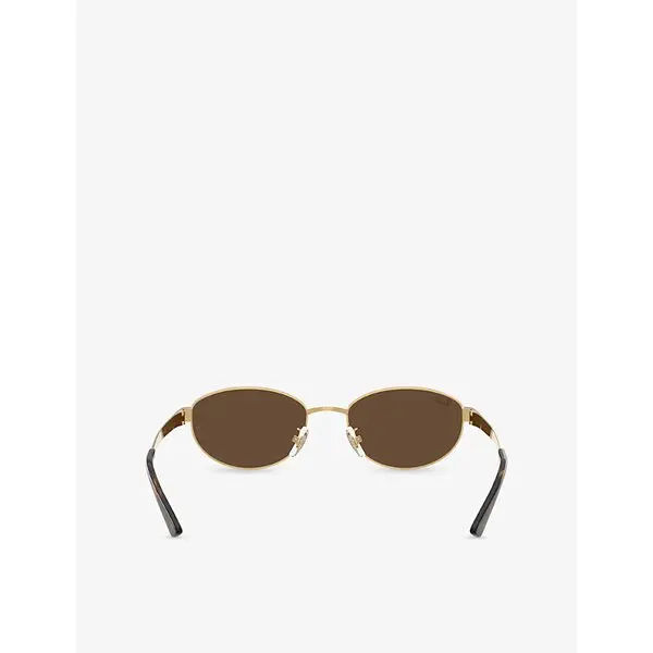 Ray-ban Oval-frame Metal Sunglasses - Gold