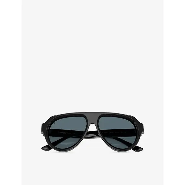 FERRARI Aviator-frame Acetate Sunglasses - Black