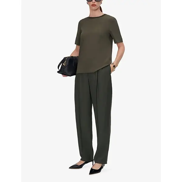 JOSEPH Rubin Short-sleeved Silk Top - Palm Leaf