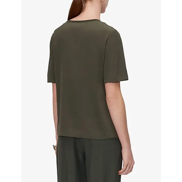 JOSEPH Rubin Short-sleeved Silk Top - Palm Leaf