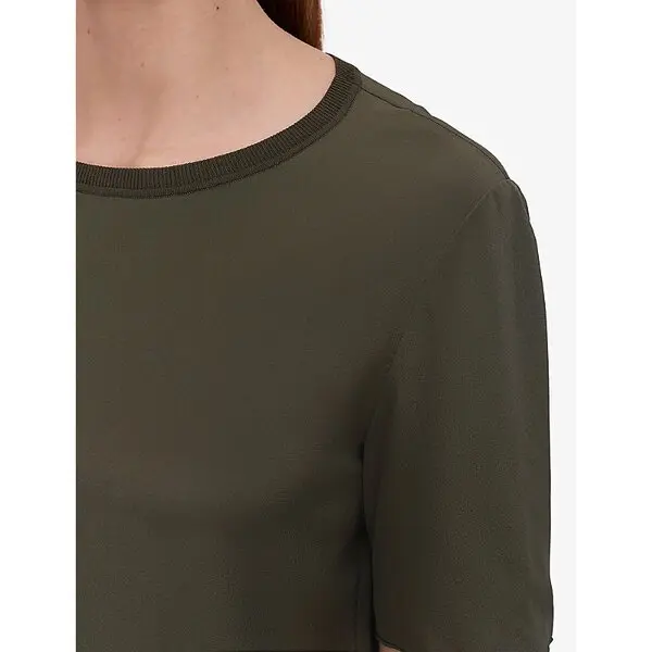 JOSEPH Rubin Short-sleeved Silk Top - Palm Leaf