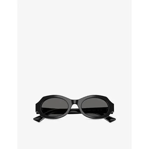 Giorgio Armani Oval-frame Ar8245hu Sunglasses - Black