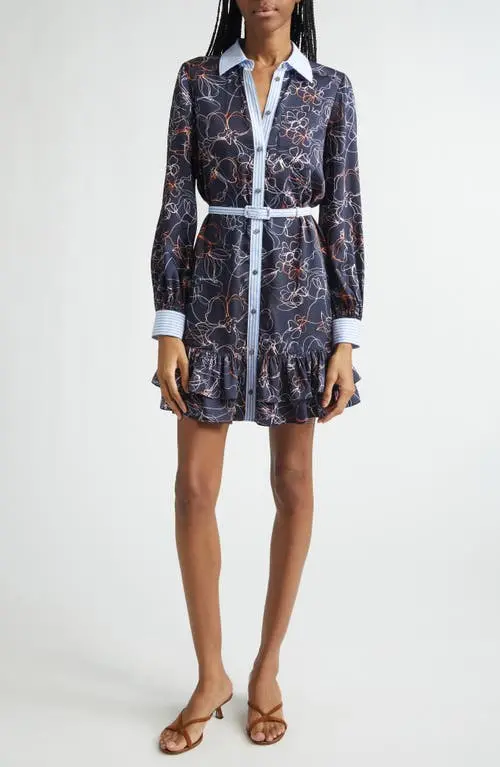 Cinq À Sept Malvia Floral Shirtdress - Navy Multi