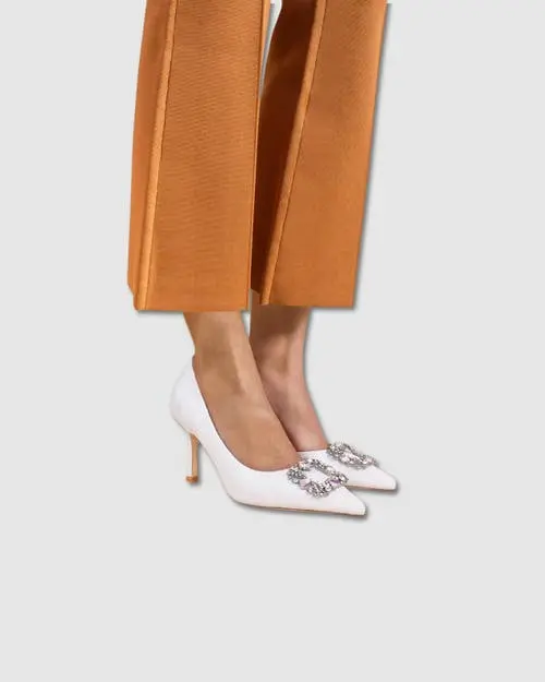 MI/MAI Astoria Leather Pumps Diane Perreau - White