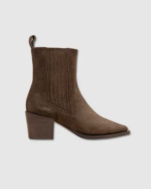 MI/MAI Jane Ii Suede Ankle Boots - Khaki