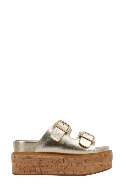 SHU SHOP Lucinda Platform Wedge Slide Sandal - Gold