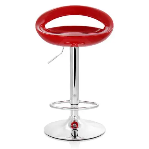 ELAMA 2 Piece Retro Adjustable Bar Stool - Red