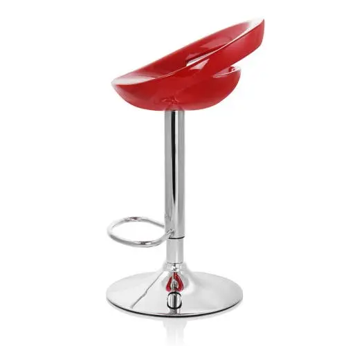 ELAMA 2 Piece Retro Adjustable Bar Stool - Red