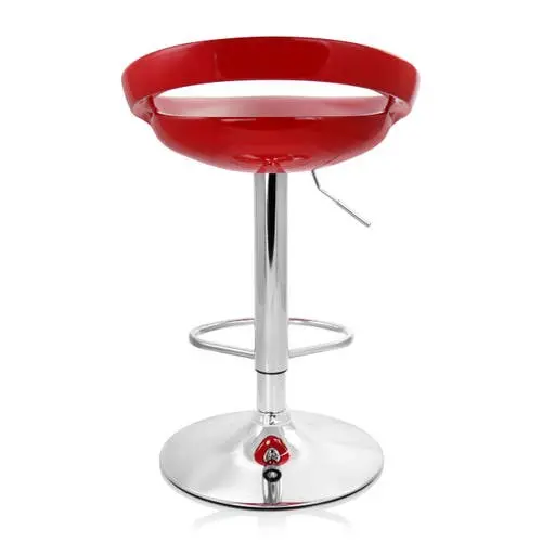 ELAMA 2 Piece Retro Adjustable Bar Stool - Red