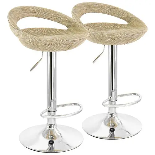 ELAMA 2 Piece Retro Adjustable Bar Stool - Tan