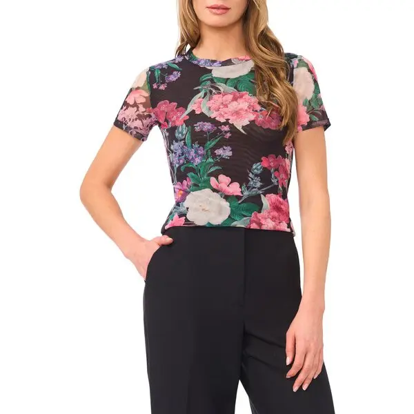 Ted Baker London Floral Mesh T-shirt
