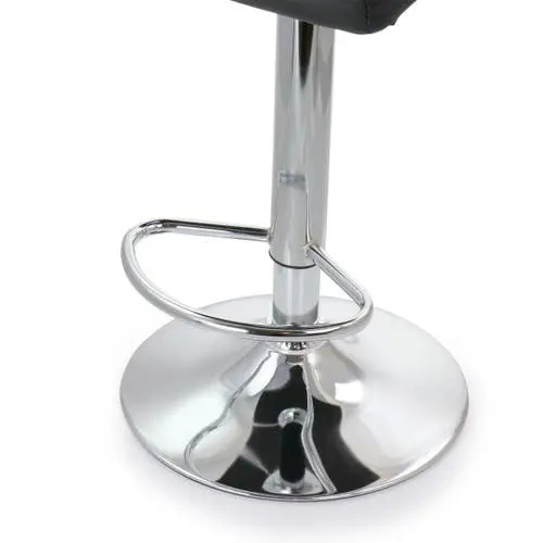 ELAMA 2 Piece Square Tufted Faux Leather Adjustable Bar Stool