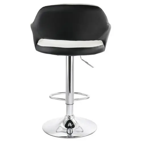 ELAMA 2 Piece Tufted Faux Leather Two Tone Adjustable Bar Stool