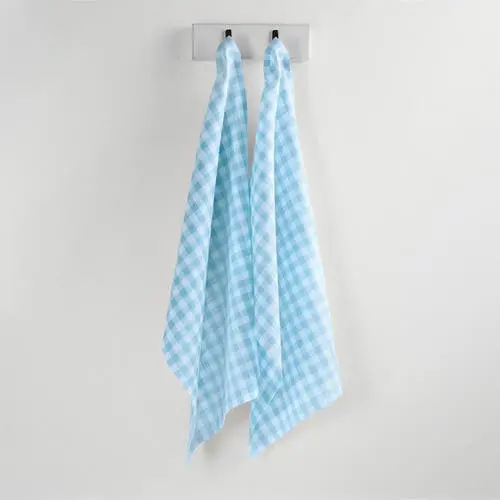 Solino Home Linen Kitchen Towels Set Of 2 - Blue Bell