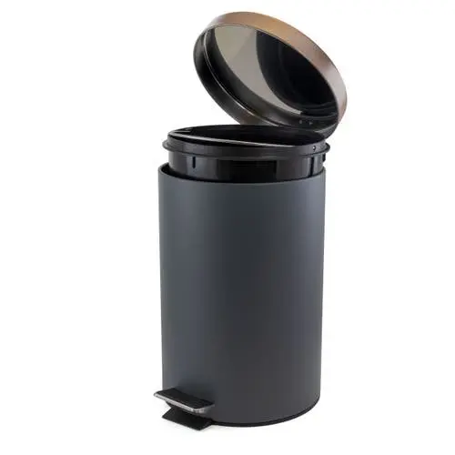 ELAMA 3 Gallon Stylish Grey And Copper Soft Pedal Office