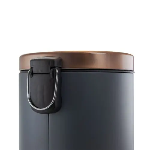 ELAMA 3 Gallon Stylish Grey And Copper Soft Pedal Office