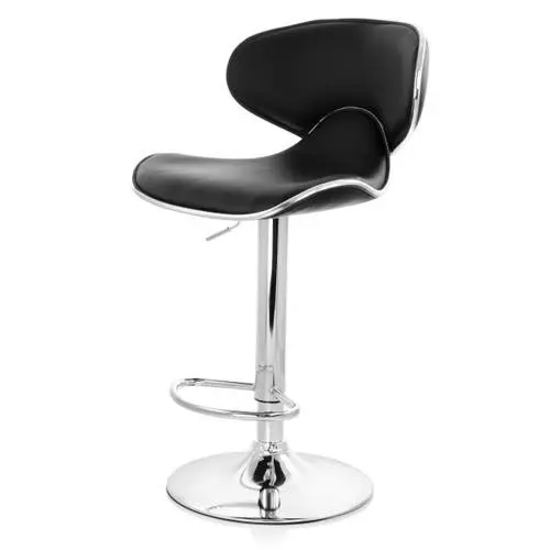 ELAMA 2 Piece Slim Faux Leather Adjustable Bar Stool
