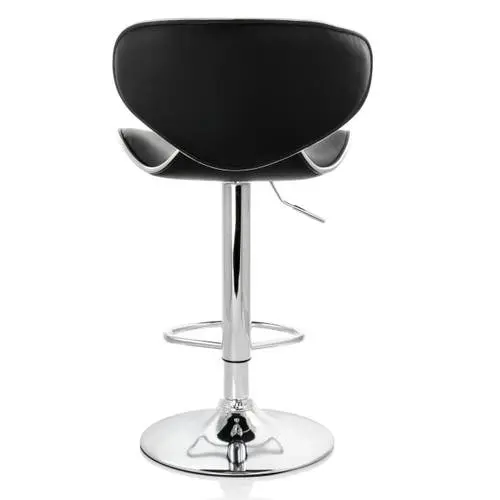 ELAMA 2 Piece Slim Faux Leather Adjustable Bar Stool