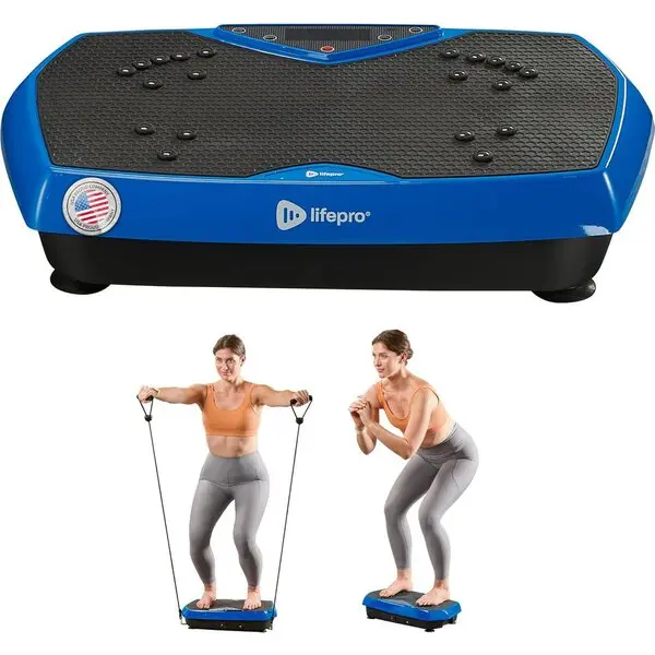 LIFEPRO Vibration Plate Exercise Machine Magnetic Acupoints Platform For Muscle Toning And Recovery - Blue