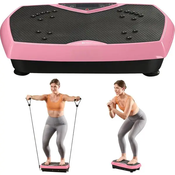 LIFEPRO Vibration Plate Exercise Machine Magnetic Acupoints Platform For Muscle Toning And Recovery - Pink