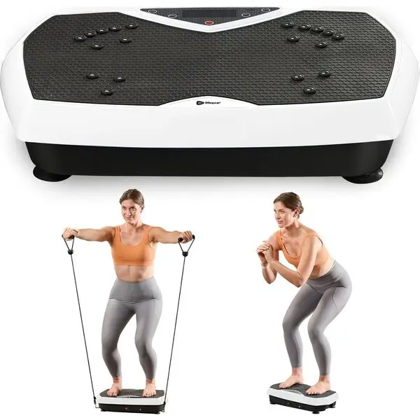 LIFEPRO Vibration Plate Exercise Machine Magnetic Acupoints Platform For Muscle Toning And Recovery - White
