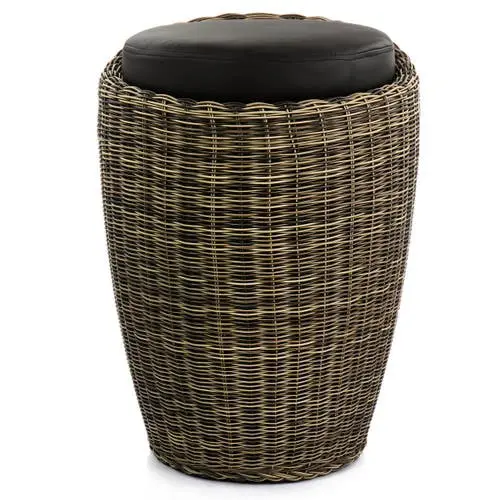 ELAMA 1 Piece Wicker Outdoor Ottoman Chair