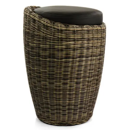 ELAMA 1 Piece Wicker Outdoor Ottoman Chair