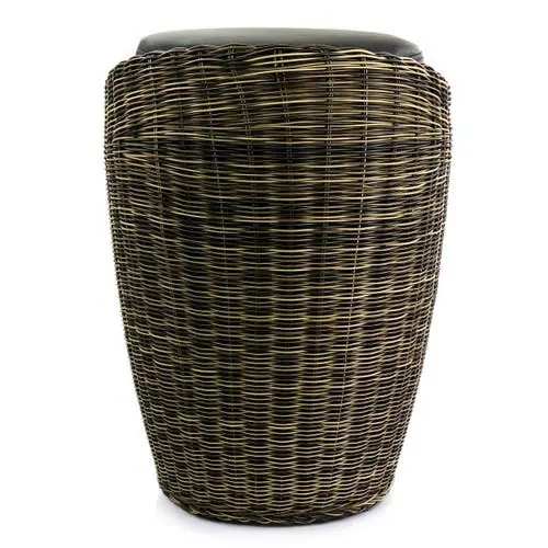 ELAMA 1 Piece Wicker Outdoor Ottoman Chair
