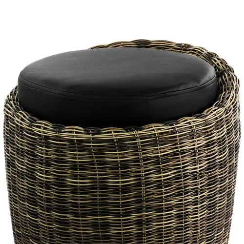 ELAMA 1 Piece Wicker Outdoor Ottoman Chair