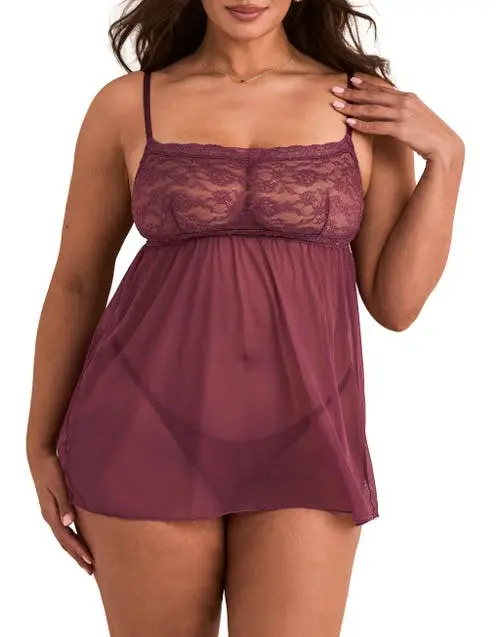 ADORE ME Collie Babydoll Lingerie - Dark Purple