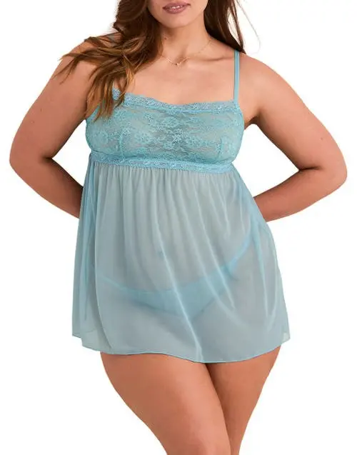 ADORE ME Collie Babydoll Lingerie - Medium Blue