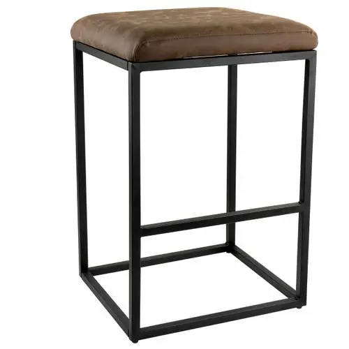 ELAMA 2 Piece Faux Leather Bar Chair
