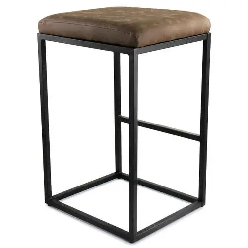 ELAMA 2 Piece Faux Leather Bar Chair