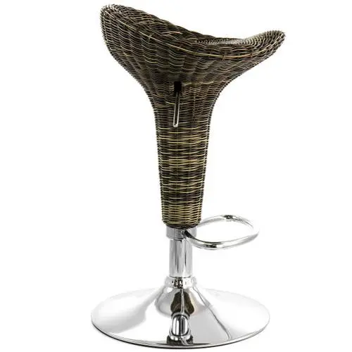 ELAMA 2 Piece Adjustable Saddle Seat Wicker Bar Sool