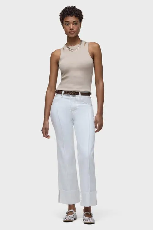 Hudson Jeans Rosie Pintucked Cuffed Wide Leg Jeans